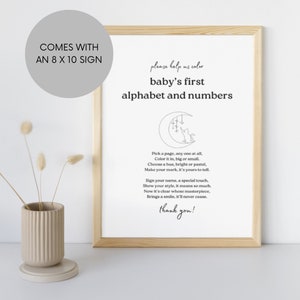Baby's First ABC 123 Book, Baby Shower Activity, Printable Alphabet ...