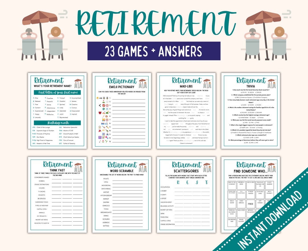 Retirement Party Game Bundle | Retirement Games | Surprise Retirement ...