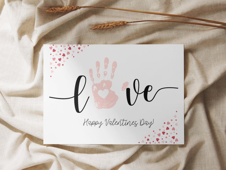 Valentines Day Handprint Template Printable Handprint Art Valentines ...
