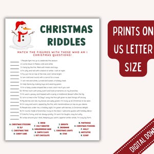 Christmas Riddles Who Am I Game for Kids & Adult|christmas Party ...