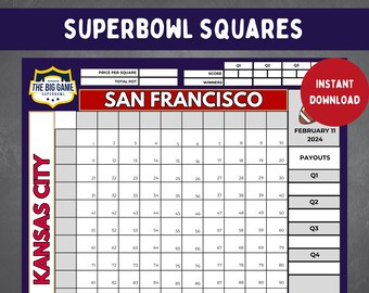 Football Squares, 100 Squares, the Big Game, Super Squares 2025 ...