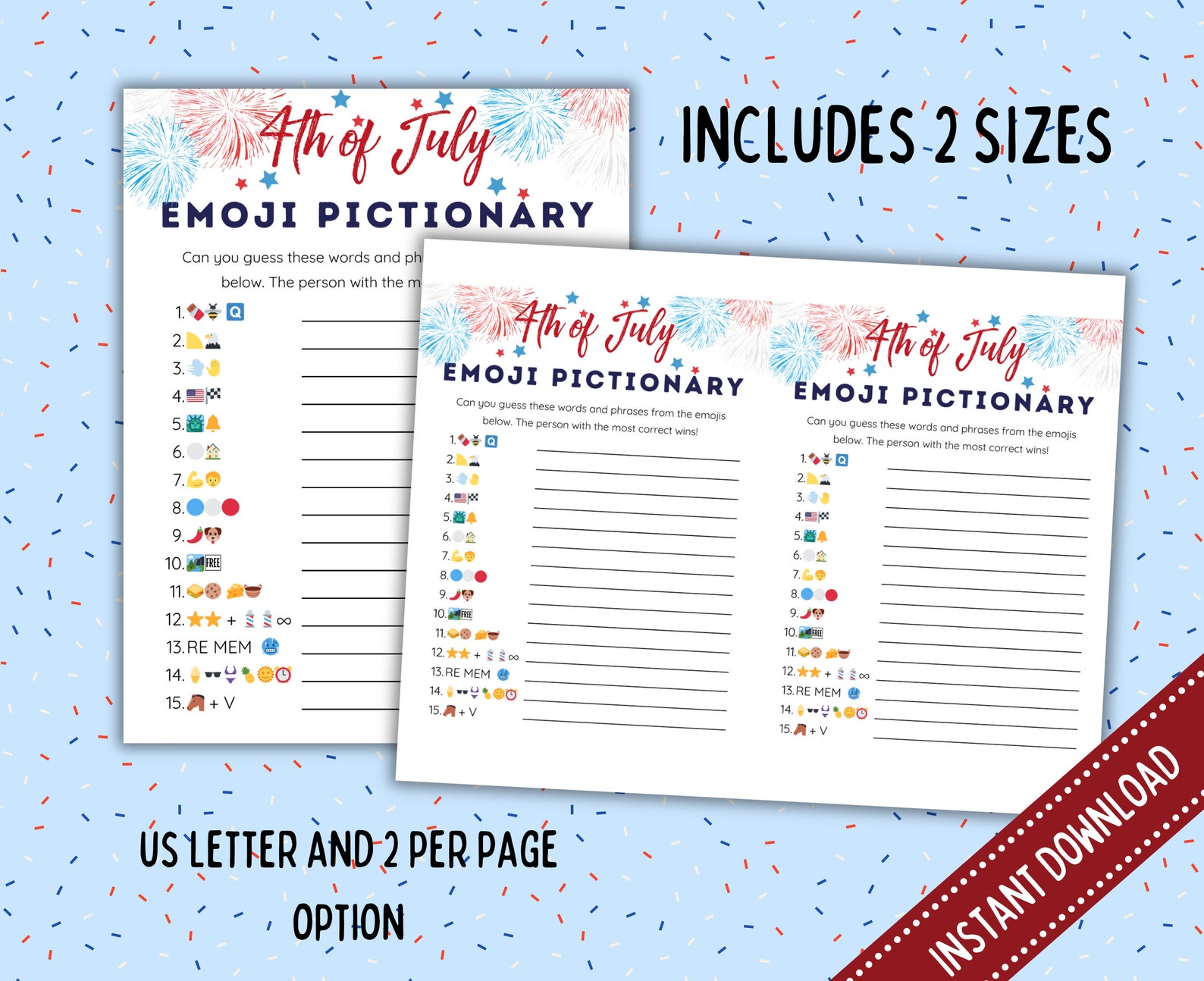 Fun 4th of July Game | Emoji Pictionary | July 4th Game | Independence ...