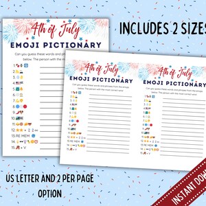 Fun 4th of July Game | Emoji Pictionary | July 4th Game | Independence ...