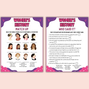Women's History Month Game Bundle: Trivia, Word Search, & More (digital ...