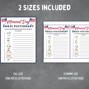 Memorial Day Emoji Pictionary, Fun Memorial Day Emoji Game for Kids ...