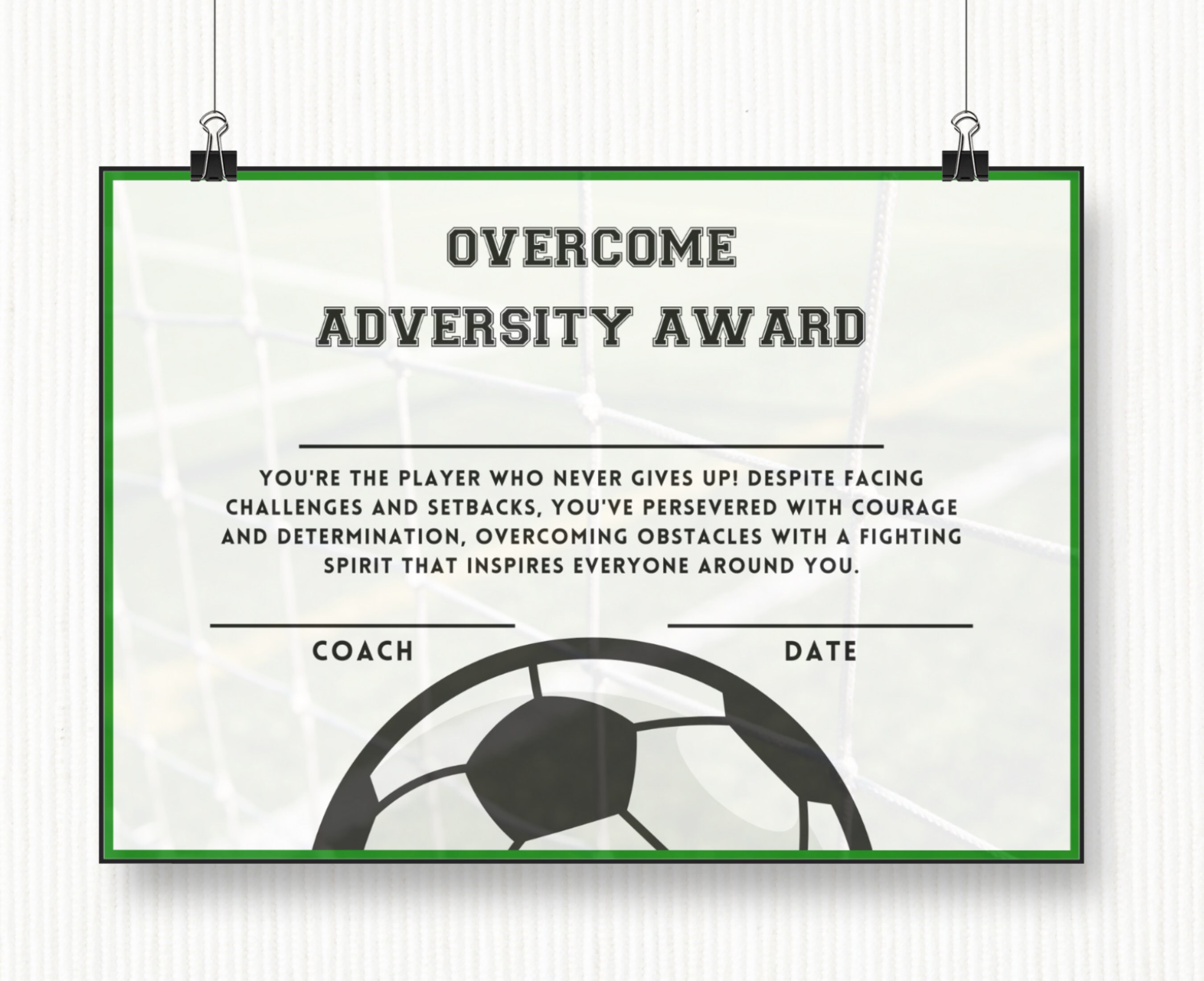 Soccer Award Certificate Editable Award Ceremony Printable End of ...