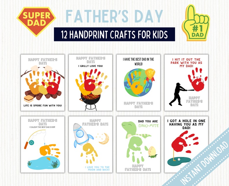 Father's Day Handprint Art: Kids DIY Keepsake (digital Download) - Etsy