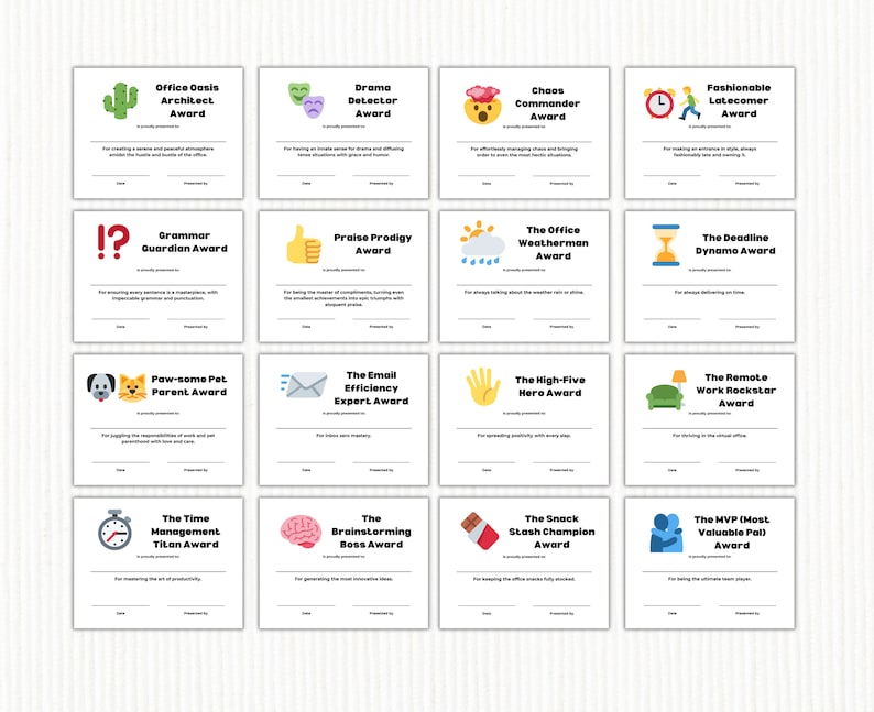 Funny Employee Appreciation Awards, Recognition Awards Certificates ...