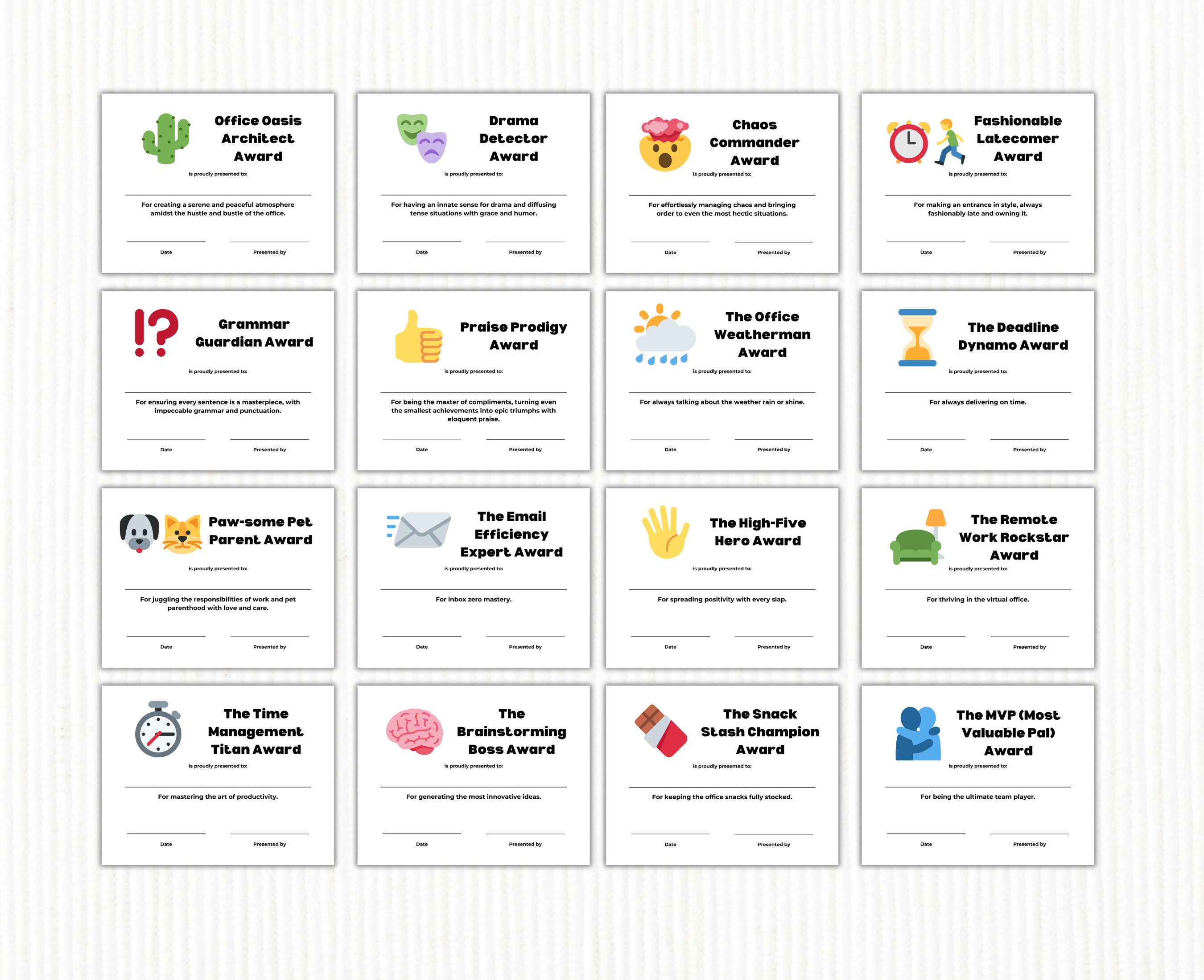 Funny Employee Appreciation Awards, Recognition Awards Certificates ...
