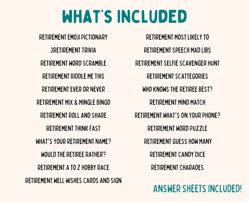 Retirement Party Game Bundle | Retirement Games | Surprise Retirement ...