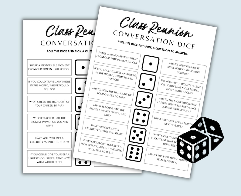 Class Reunion Games Bundle – 30+ Printable Activities for High School ...