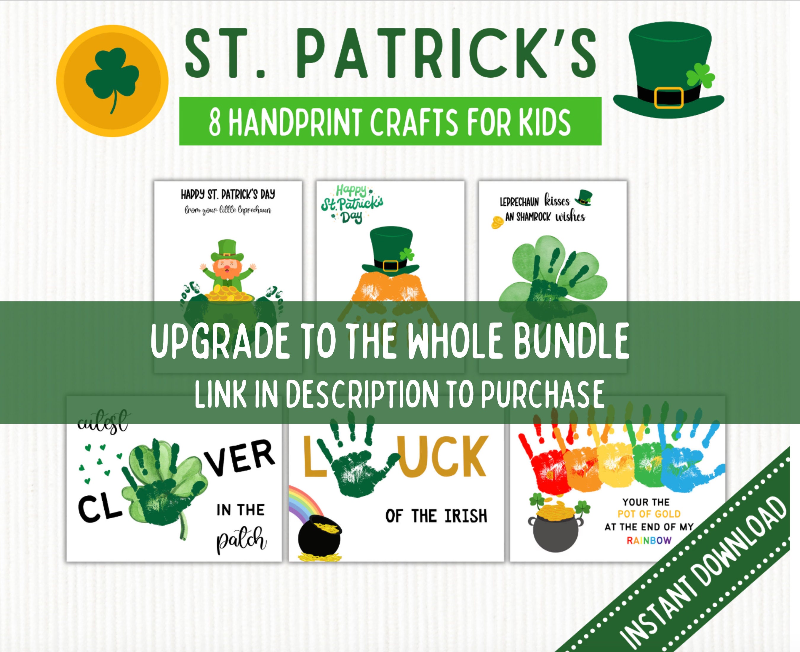 PRINTABLE St. Patrick's Day Handprint Art Craft for Kids, Keepsake Art ...