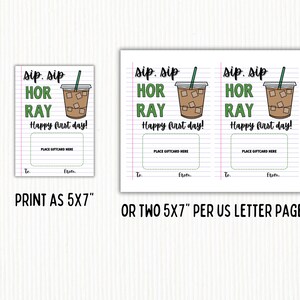 Sip Sip Hooray Teacher Coffee Gift Card Holder, End of School Year ...
