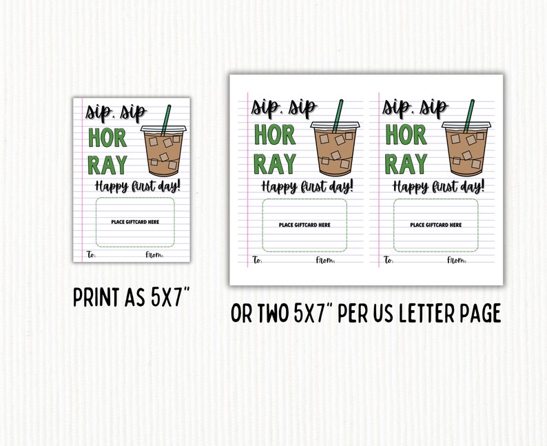 Sip Sip Hooray Teacher Coffee Gift Card Holder, End of School Year ...