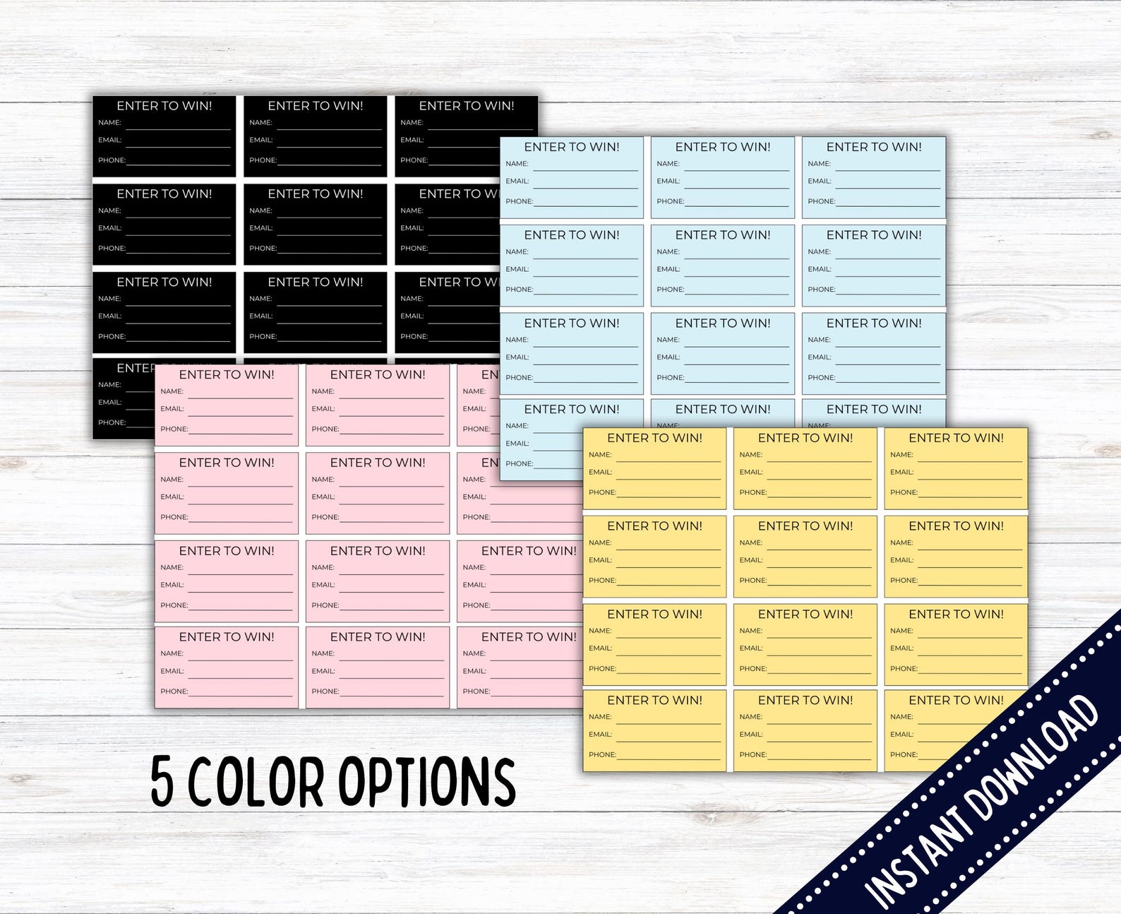 Printable Raffle Tickets, Enter to Win Tickets, Printable Enter to Win ...