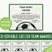 Editable Soccer Award Certificates: Team Awards Canva Template (digital ...