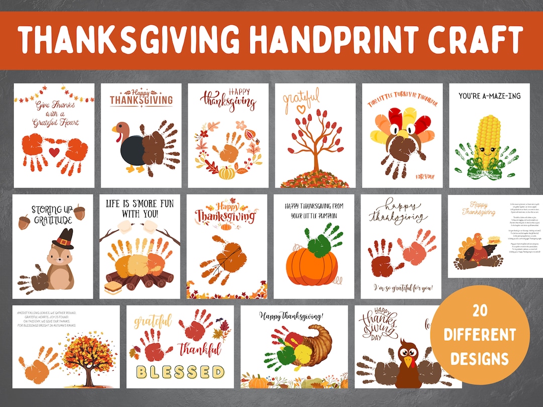 Thanksgiving Handprint Craft Bundle Thanksgiving Preschool Craft ...