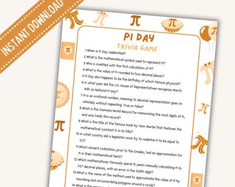PI Day Trivia Game, Printable PI Day Game for Kids and Adults, Fun PI Day Activity - Etsy