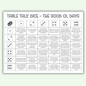 Table Talk Dice, Conversation Starter Game, Simple Icebreaker Game ...