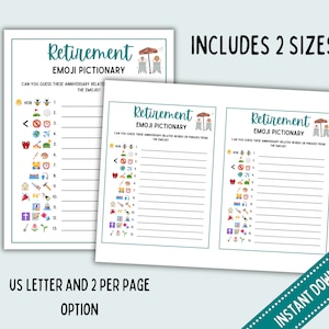 Retirement Emoji Pictionary Game: Fun Party Activity (digital Download ...
