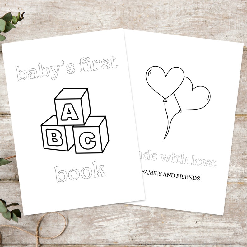 52 Pages ABC Baby Shower Coloring Book, Baby's First ABC Book,bears ...
