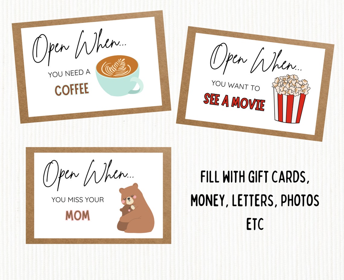 Open When Envelopes for College Students, Open When Letters College ...