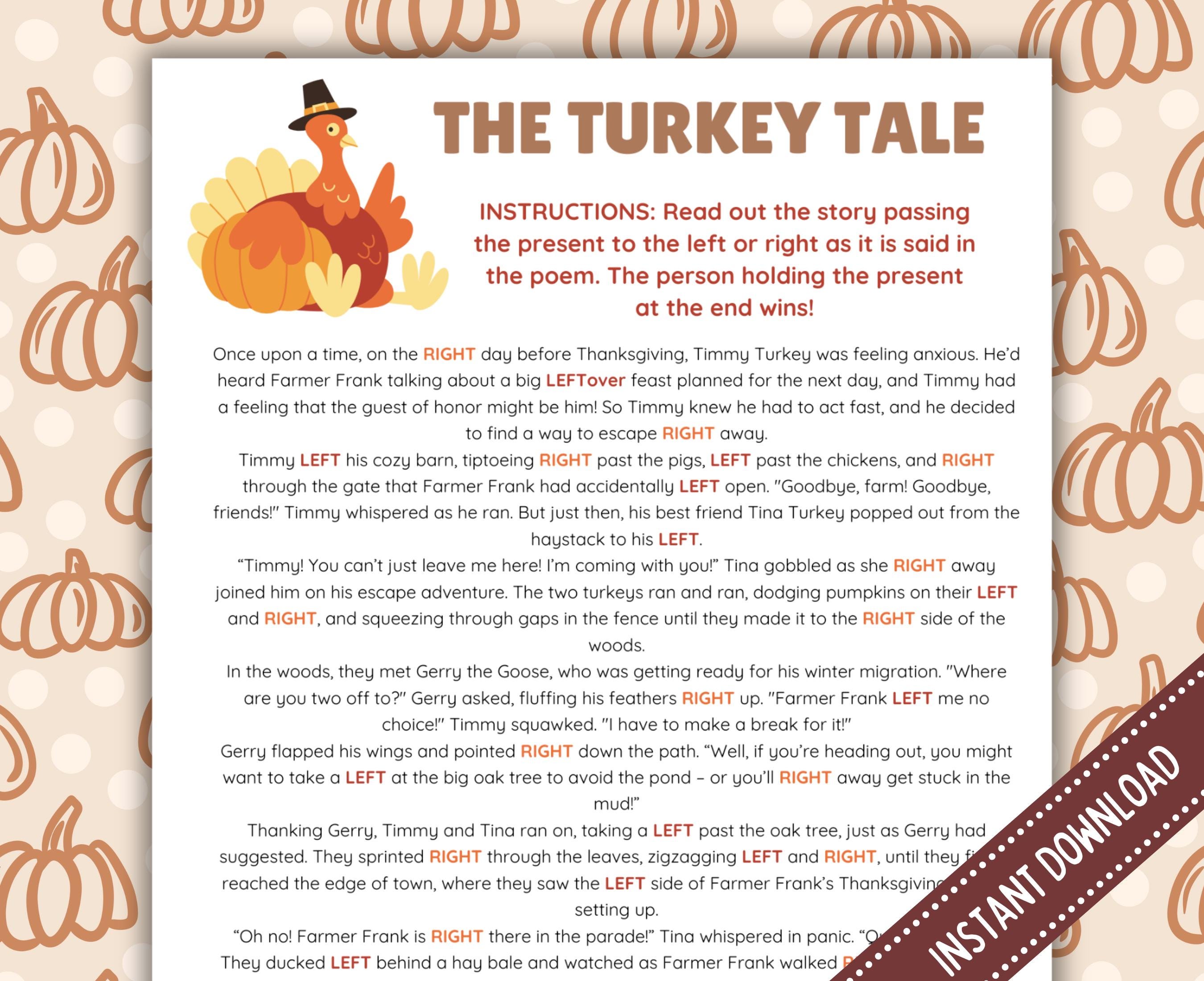 Thanksgiving Left Right Game | Thanksgiving Game | Thanksgiving Games ...
