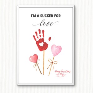 Valentines Day Handprint Template| Printable Handprint Art | Valentines ...