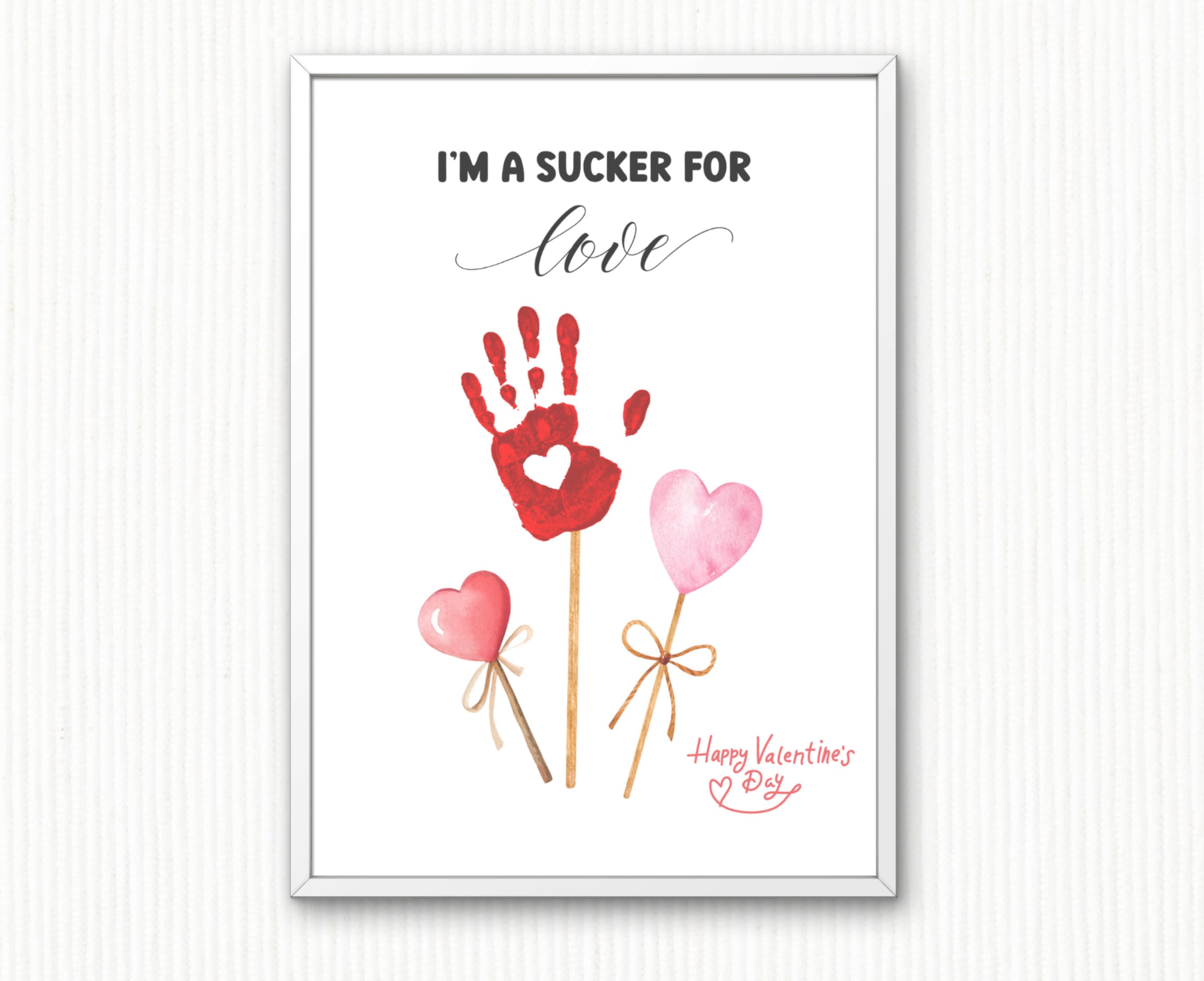 Valentines Day Handprint Template Printable Handprint Art Valentines ...