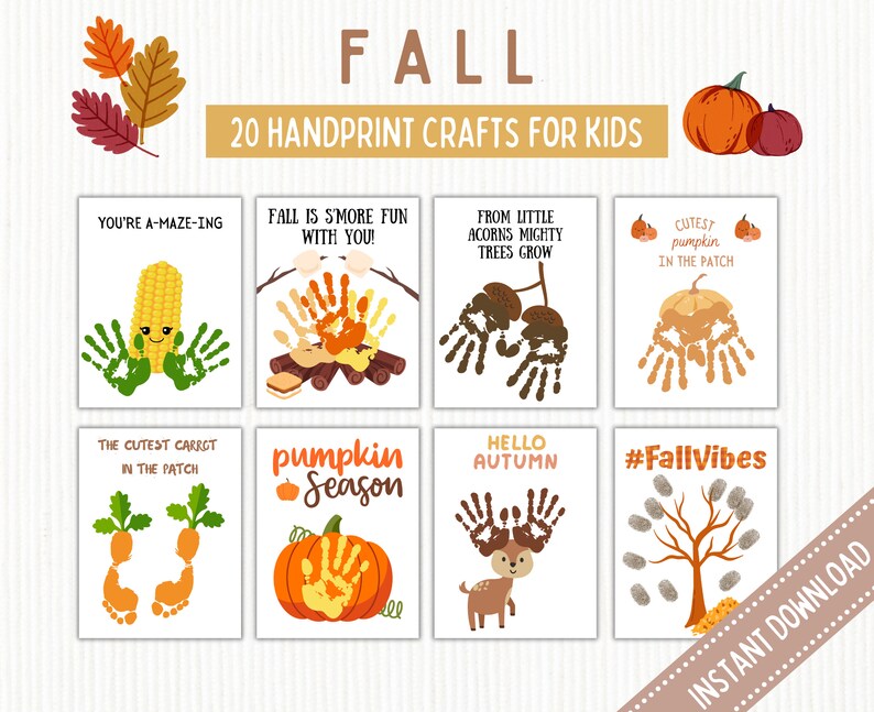 Thanksgiving Handprint Craft Bundle Toddler Art Activity Autumn ...