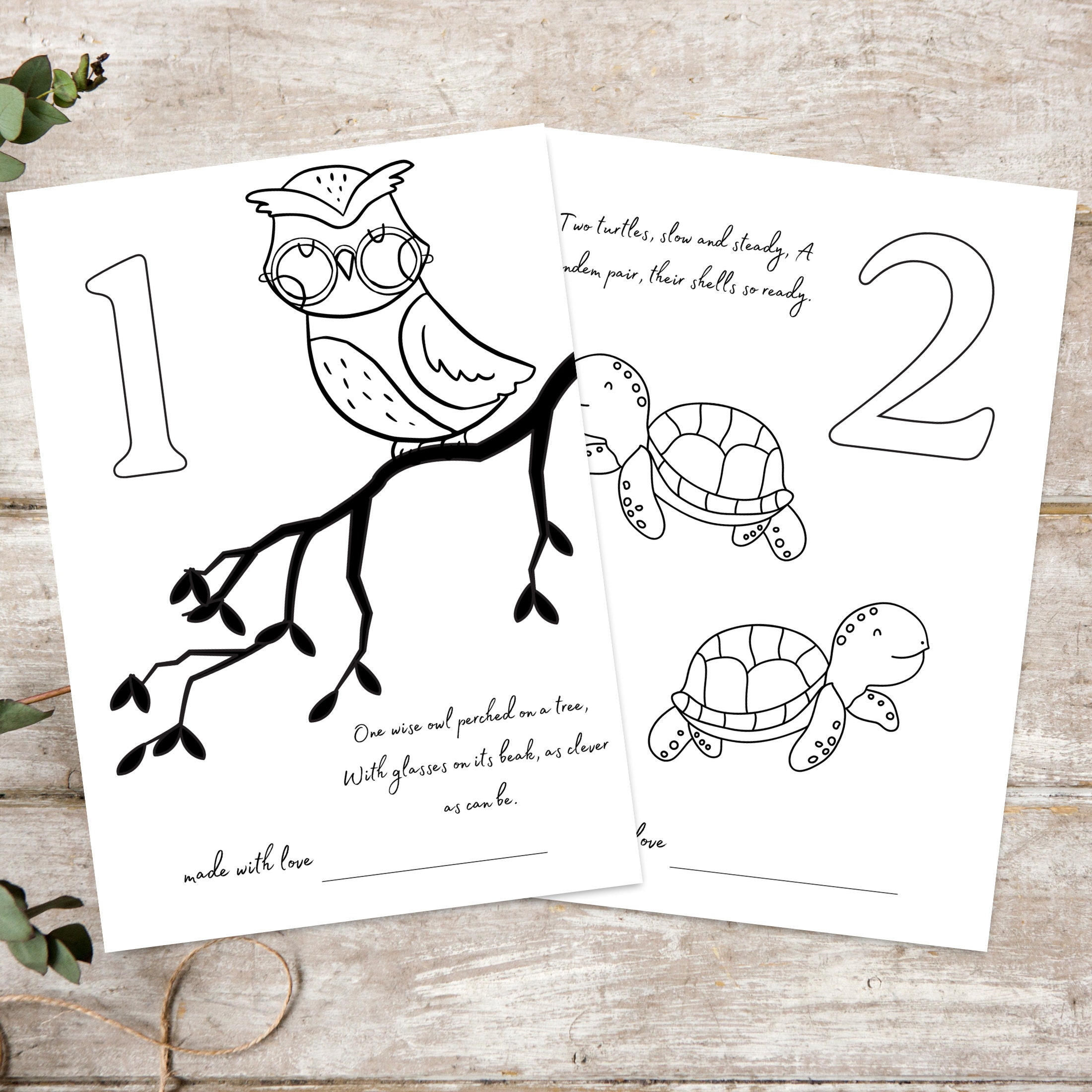 ABC 123 Baby Shower Coloring Book, Digital Download, Educational Animal ...