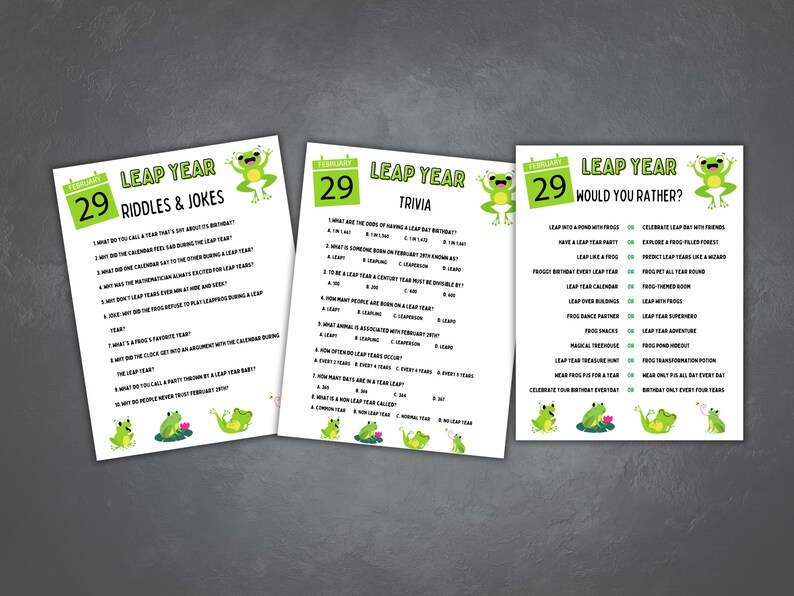 Leap Year Games Printable Leap Year Party Idea February 29 Classroom leap-year-games-printable-leap-year-party-idea-february-29-classroom