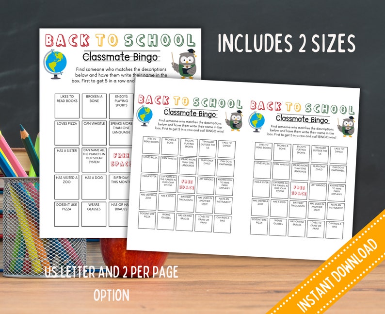 Classmate Bingo, Get to Know You Bingo, Find Someone Who Bingo, Find ...