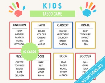 Printable Taboo Game, Taboo Game, Forbidden Words, Instant Download ...