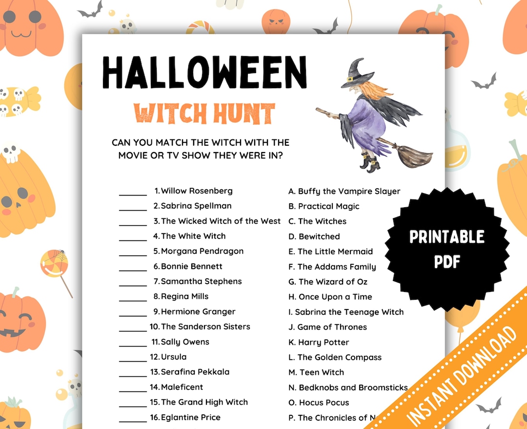 Witches Night Out Witch Matching Game | Which Witch | Fun Halloween ...
