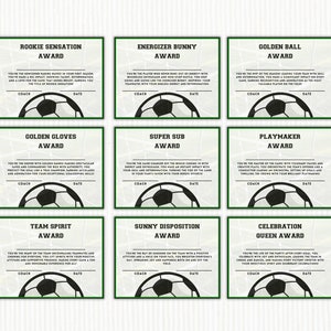 Soccer Award Certificate Editable Award Ceremony Printable End of ...