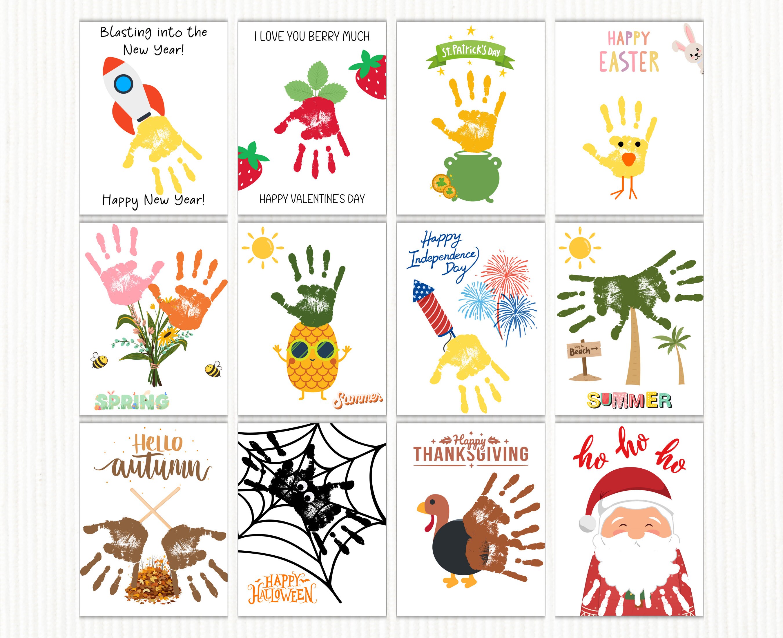 Handprint Memory Book - Printable Handprint Craft - Monthly Handprint ...