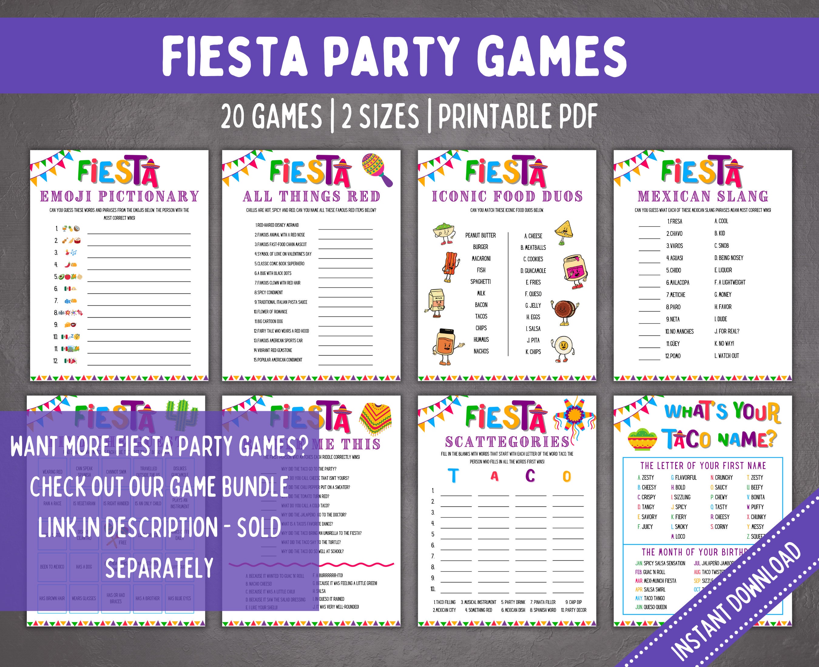 Taco Party Friendly Feud | Fun Mexico Fiesta Party Activities for Kids ...