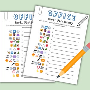 Office Emoji Pictionary Game – Printable Team Building & Holiday Party ...