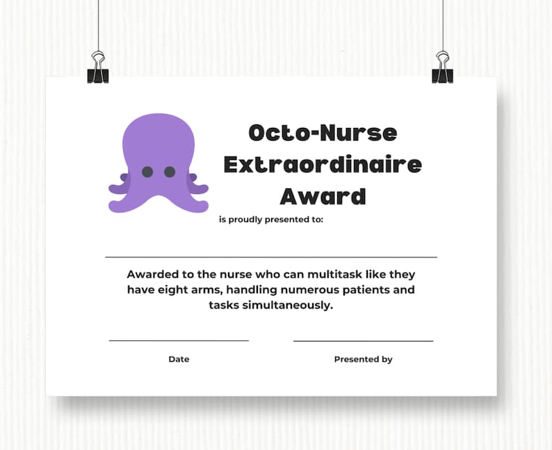 Nurse Superlatives Award Certificates, Nursing Awards Funny Gift, Staff ...