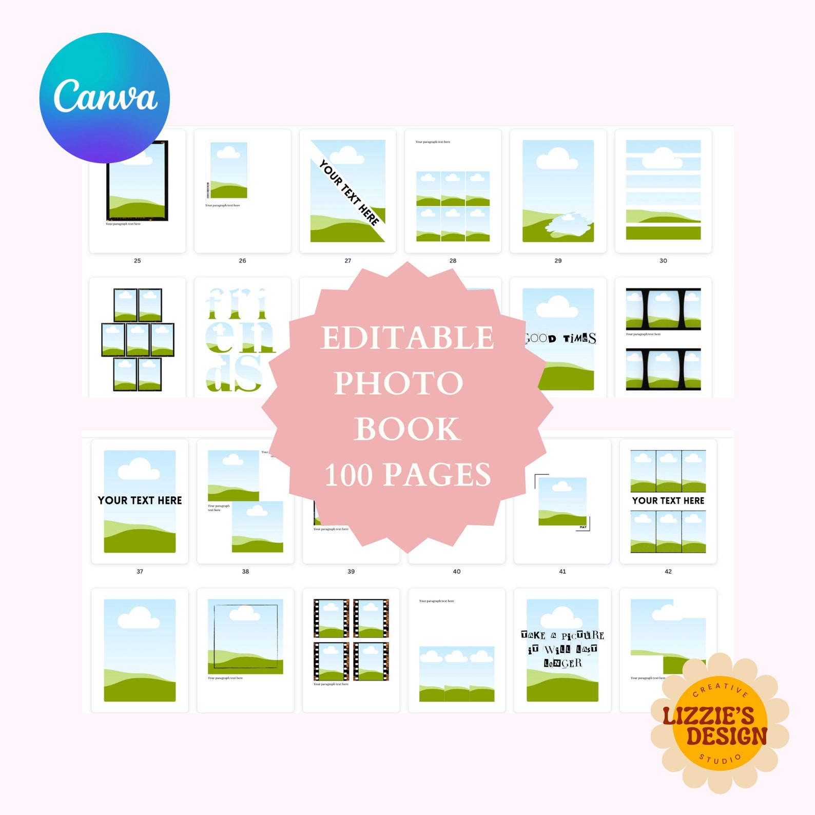 College Photo Book Template | Photobook Template | Travel Photobook ...
