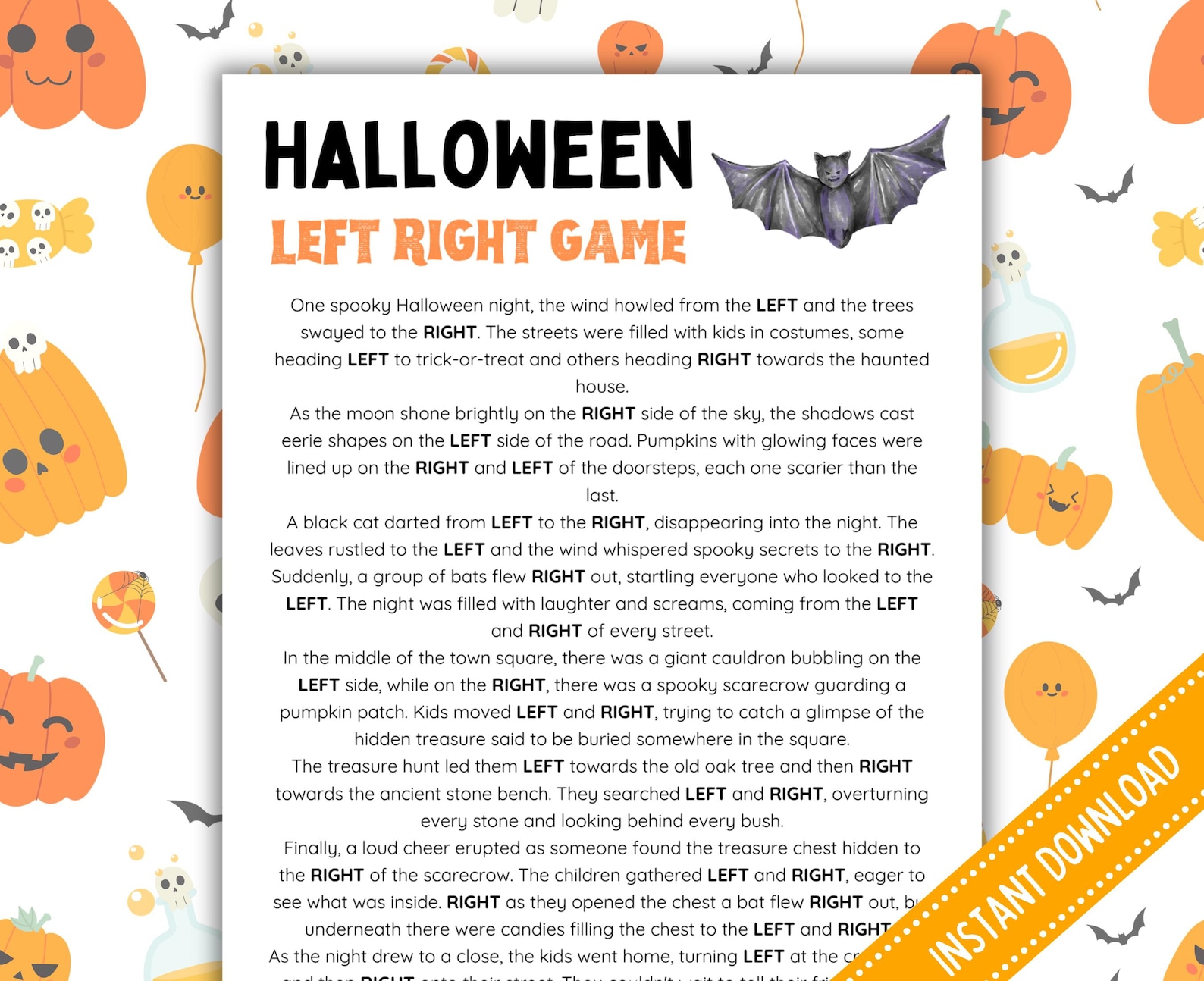 Left Right Halloween | Left Right Game | Pass the Prize Halloween ...