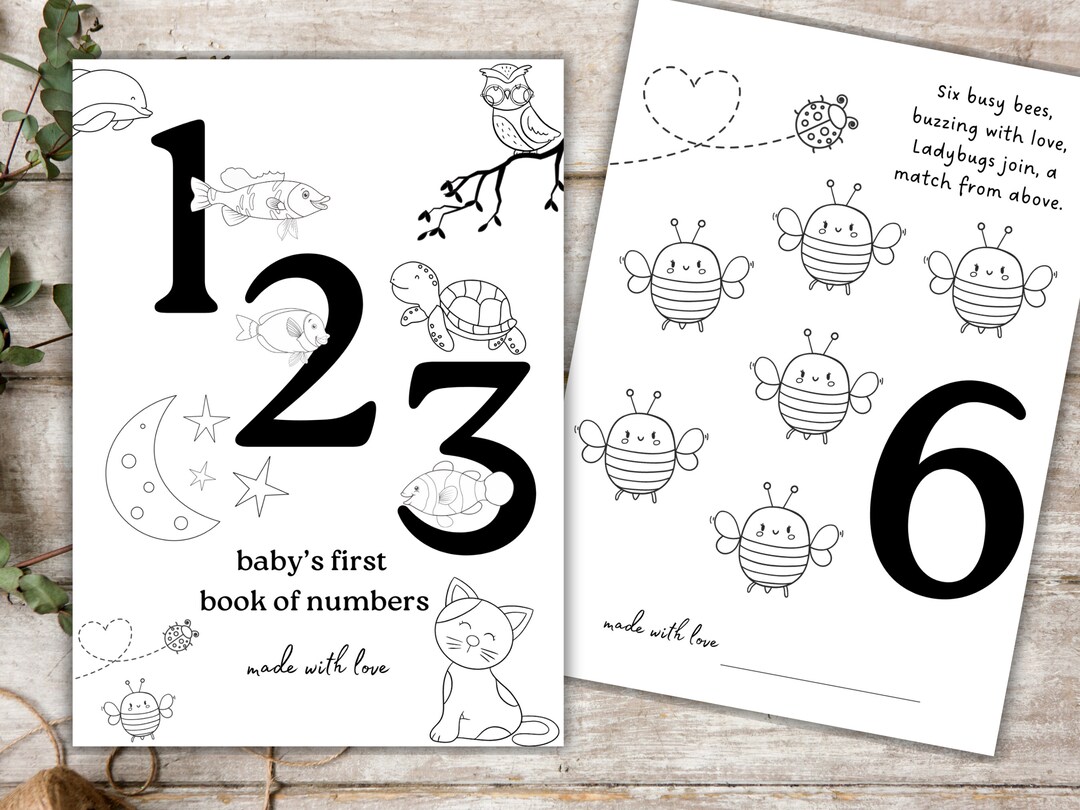 123 Coloring Book Numbers Coloring Pages Counting Animals Baby Shower ...