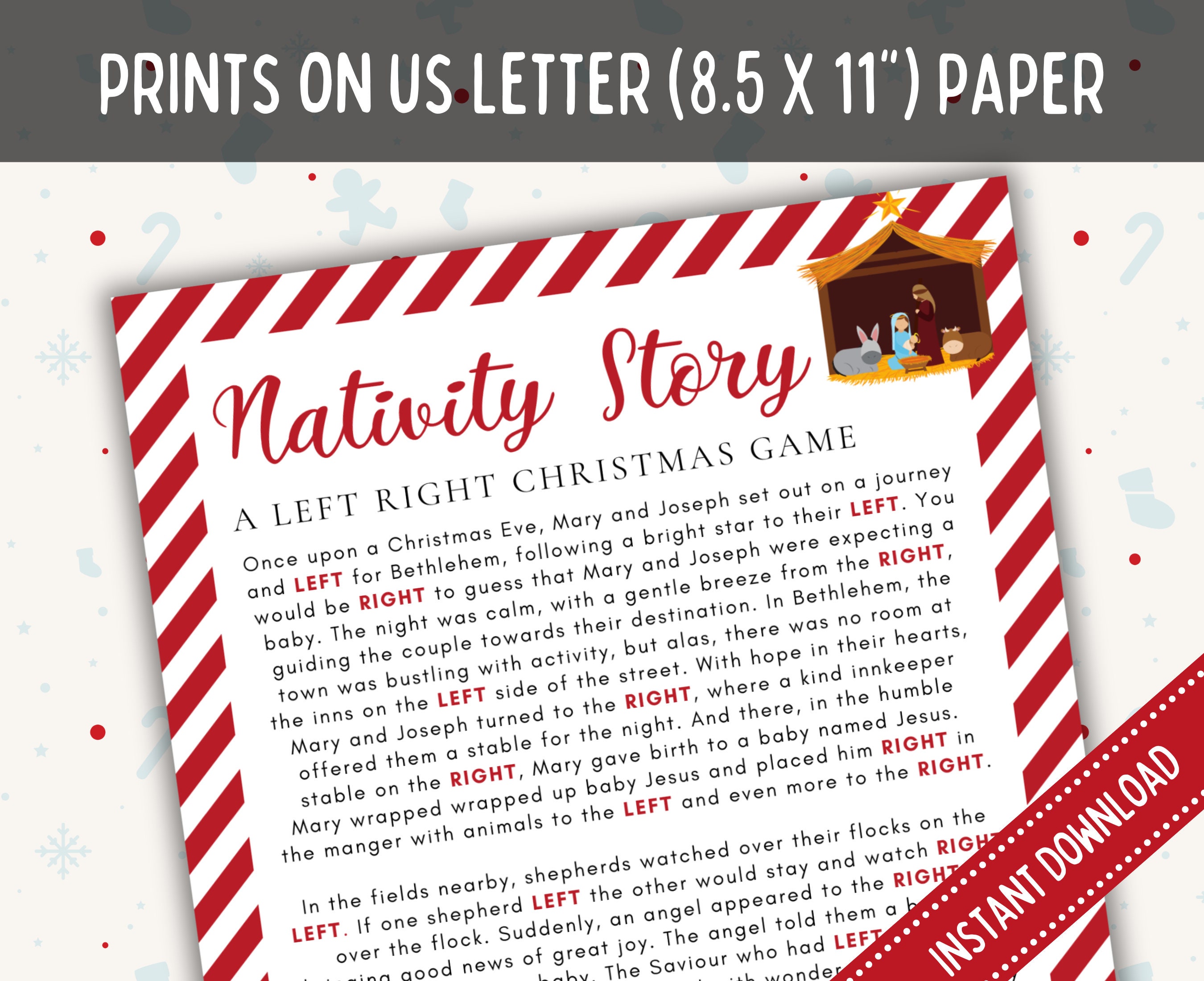 Left Right Nativity Story, Left Right Christmas Game, Left Right ...