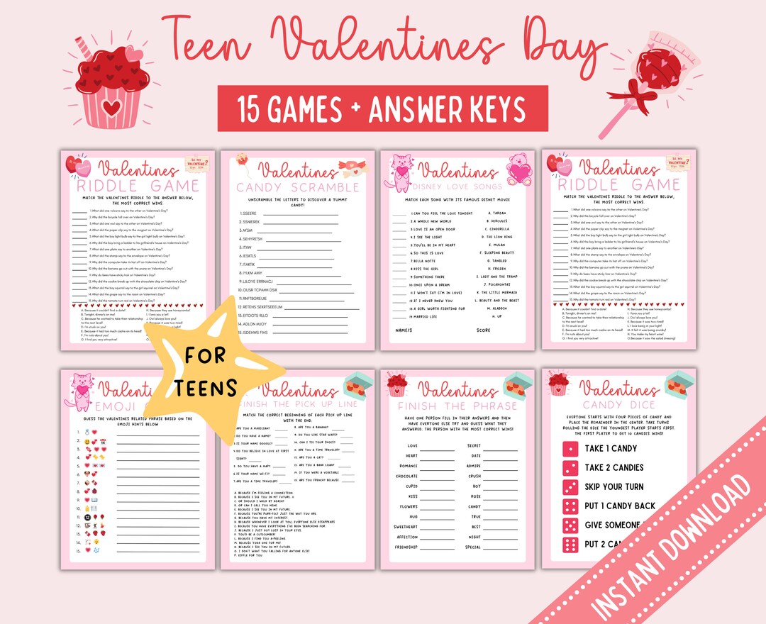 Teen Galentine’s Day Game BUNDLE, Fun Galentine's Games for Teenage ...