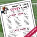 What's Your Derby Name Party Game With Nametags & Sign | Kentucky Derby ...