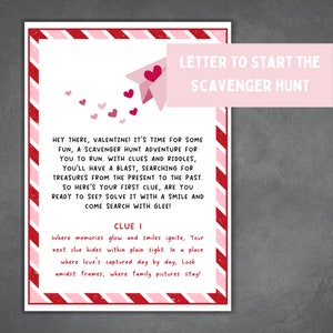 Valentine's Day Scavenger Hunt for Kids Valentine Gift Indoor Hunt ...