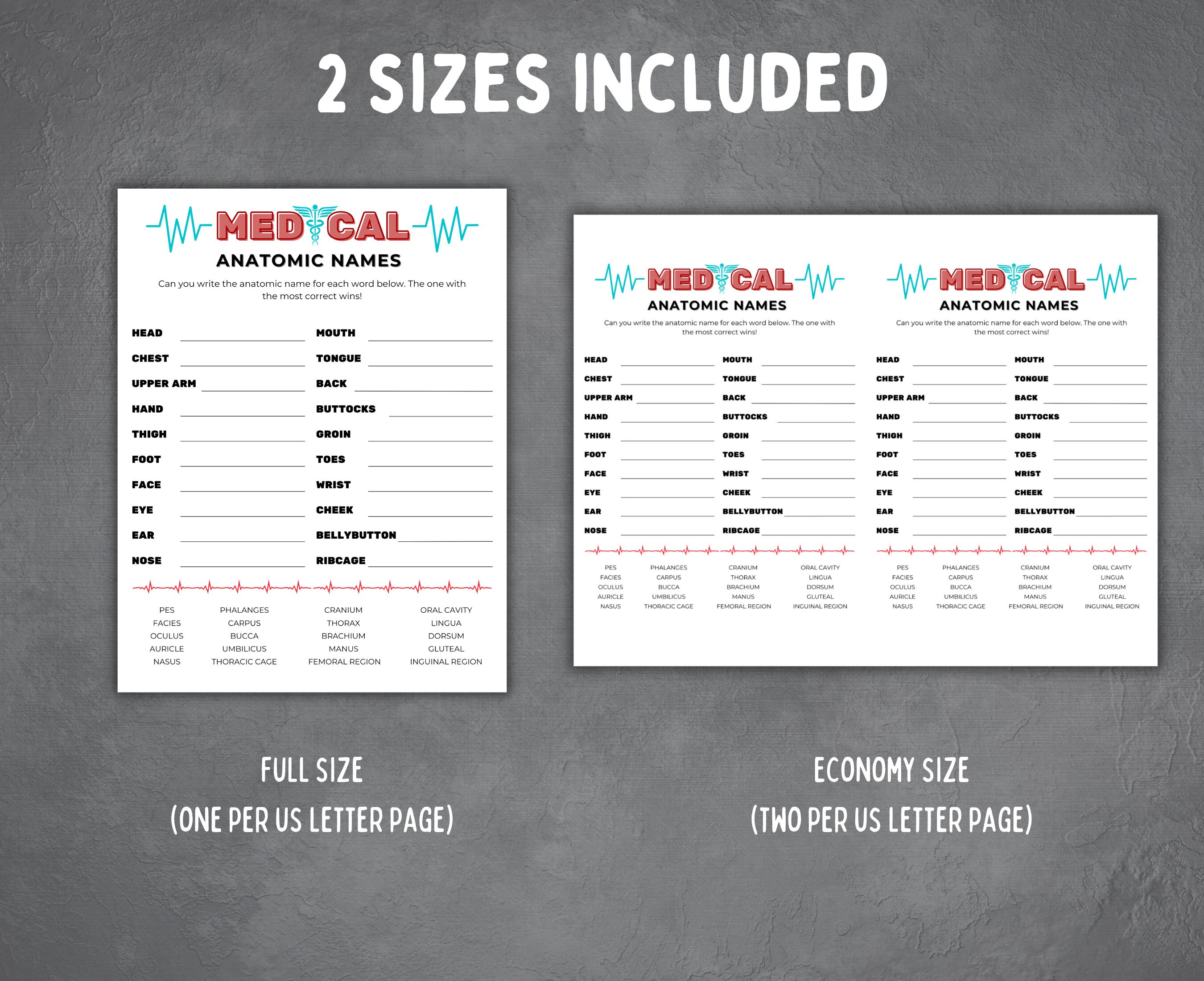 Medical What is the Anatomical Name? | PRINTABLE Medical Doctor Nurse ...