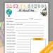 All About Me Worksheet: First Day of School Activity (PDF) - Etsy