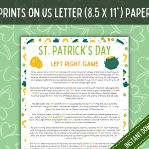 St. Patrick's Day Left Right Game: Printable Party Game (digital ...